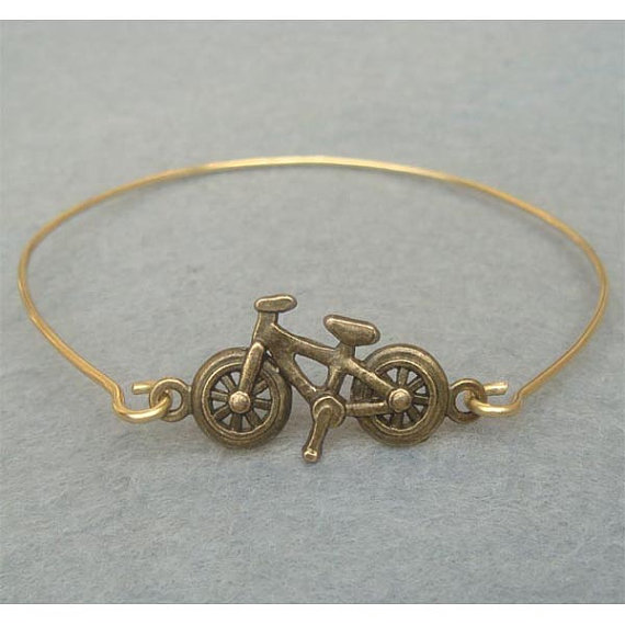 Bike Brass Bangle Bracelet on Luulla